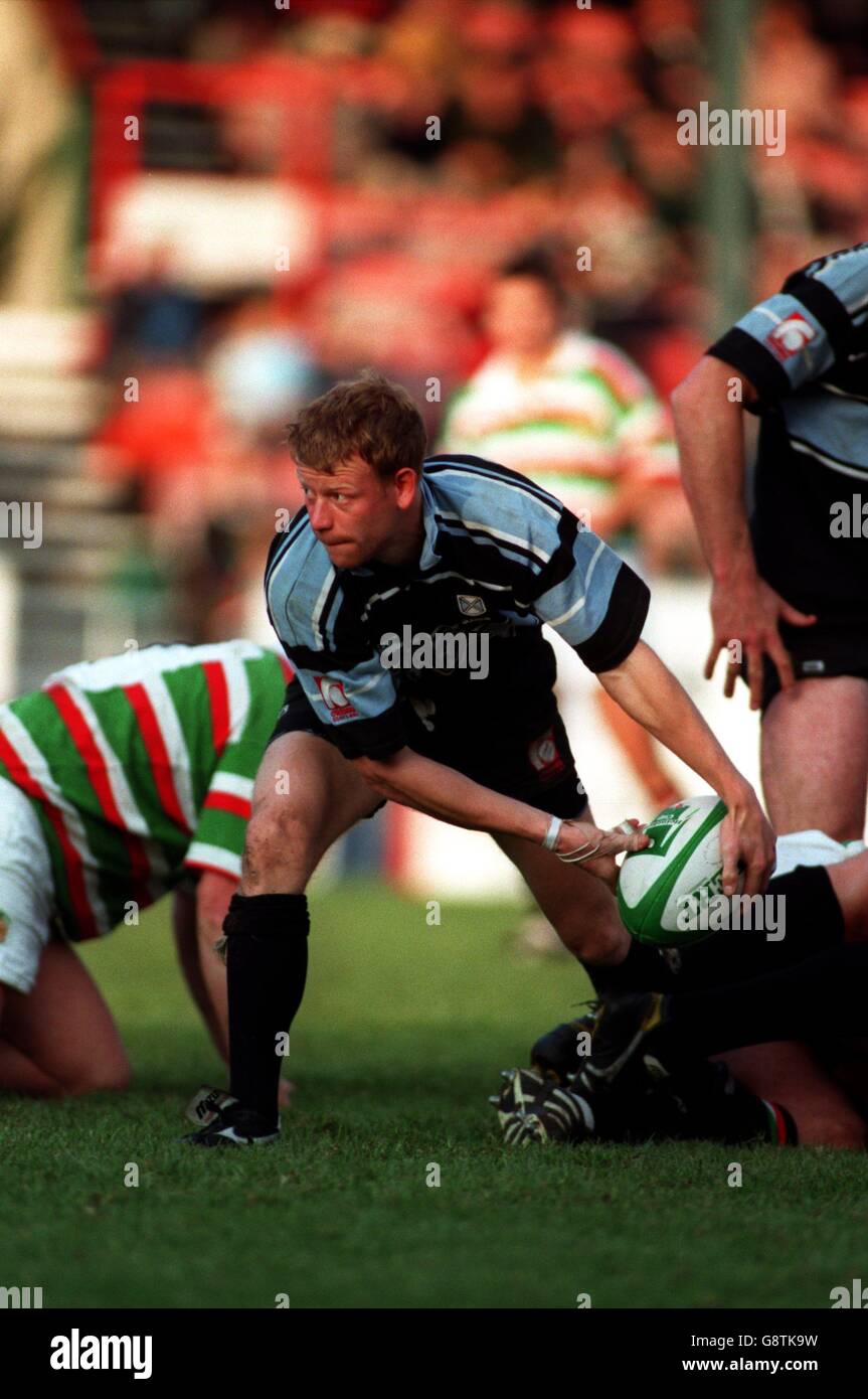 Fraser stott of glasgow releases the ball from a scrum hi-res stock ...