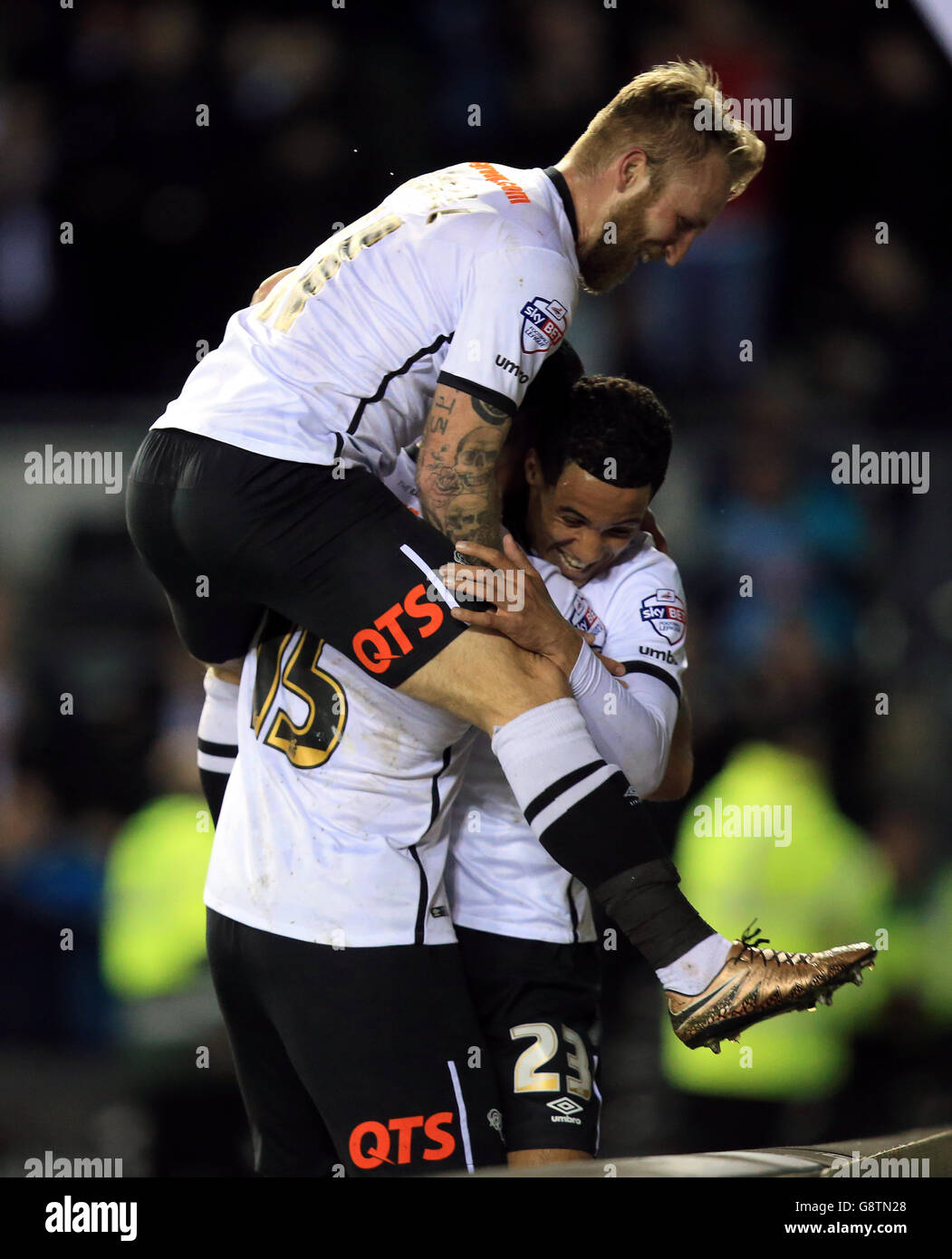 Derby countys bradley johnson is after he their goal hi-res stock ...