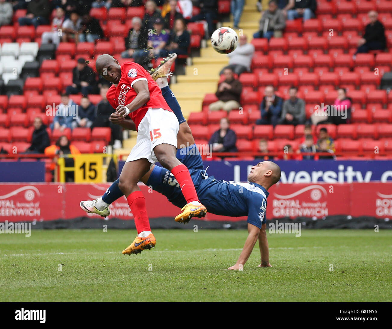 Charlton athletics rod fanni and birmingham citys james vaughan right ...