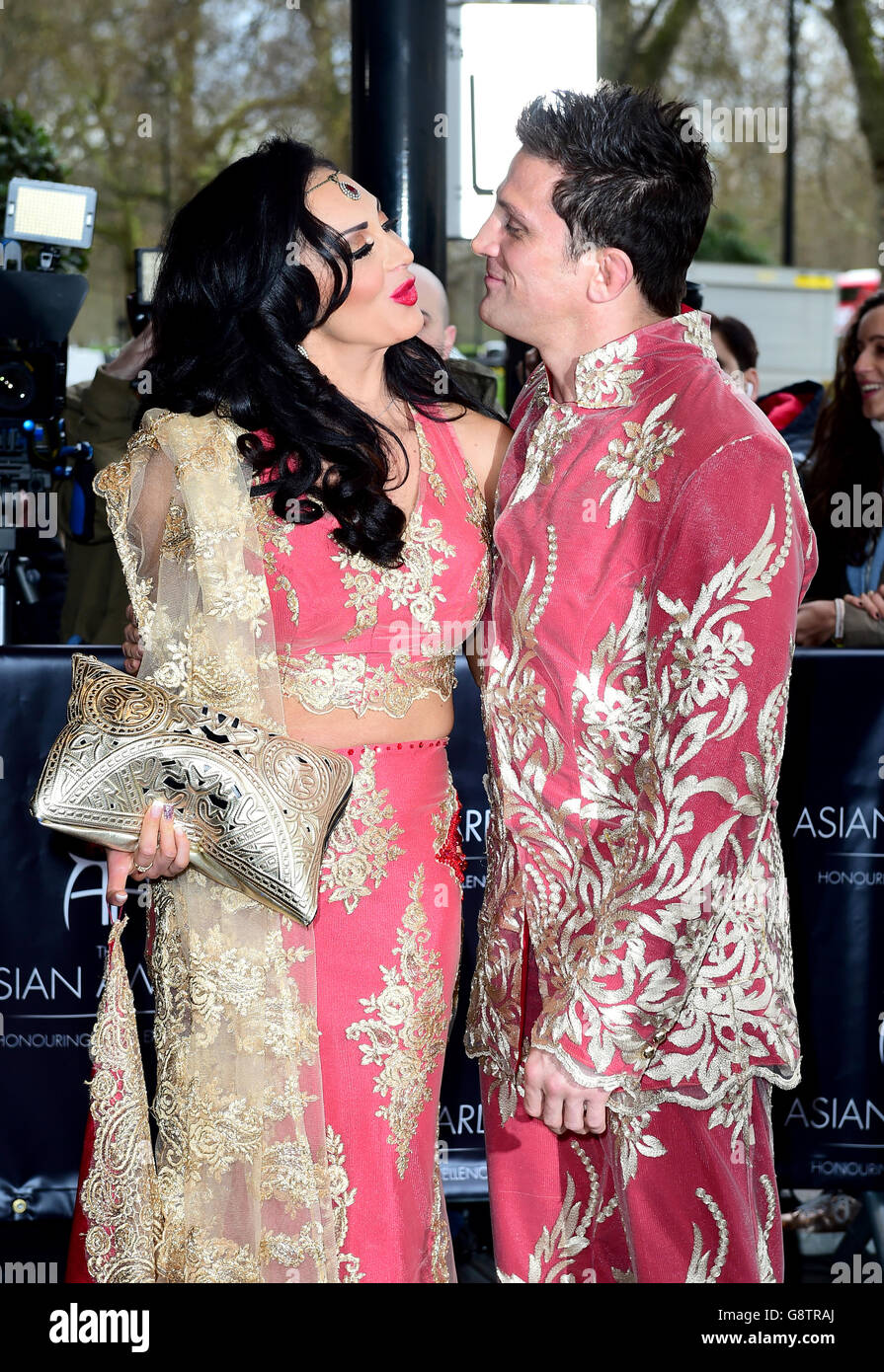 Alex Reid and girlfriend Nikki Manashe attending the 2016 British Asian ...