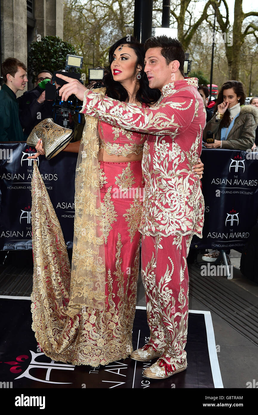 Alex Reid and girlfriend Nikki Manashe attending the 2016 British Asian ...