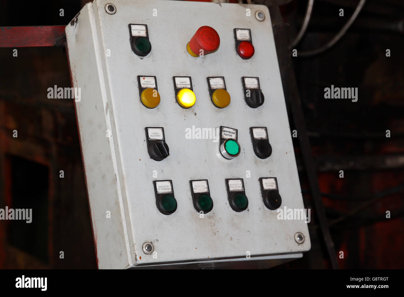 remote control product line with a stop button Stock Photo - Alamy