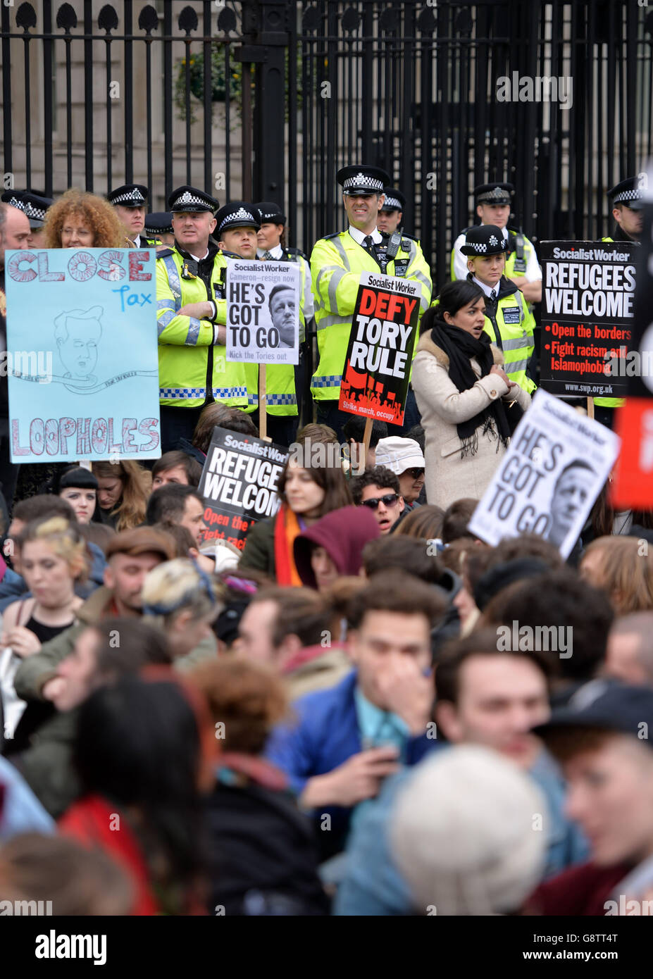 Protesters Outside Gates Downing Street High Resolution Stock ...
