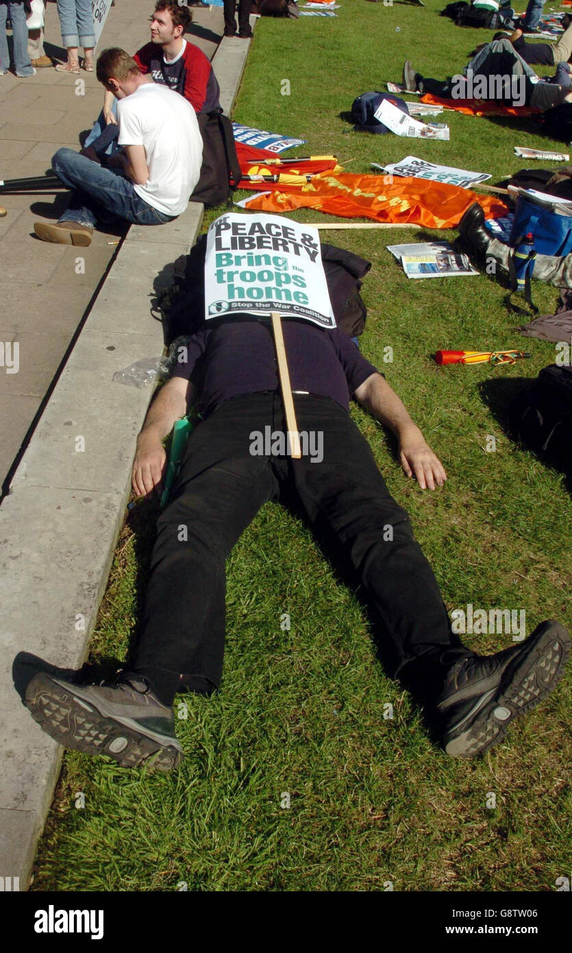 As territorial army soldier george solomou looks the demonstration hi ...