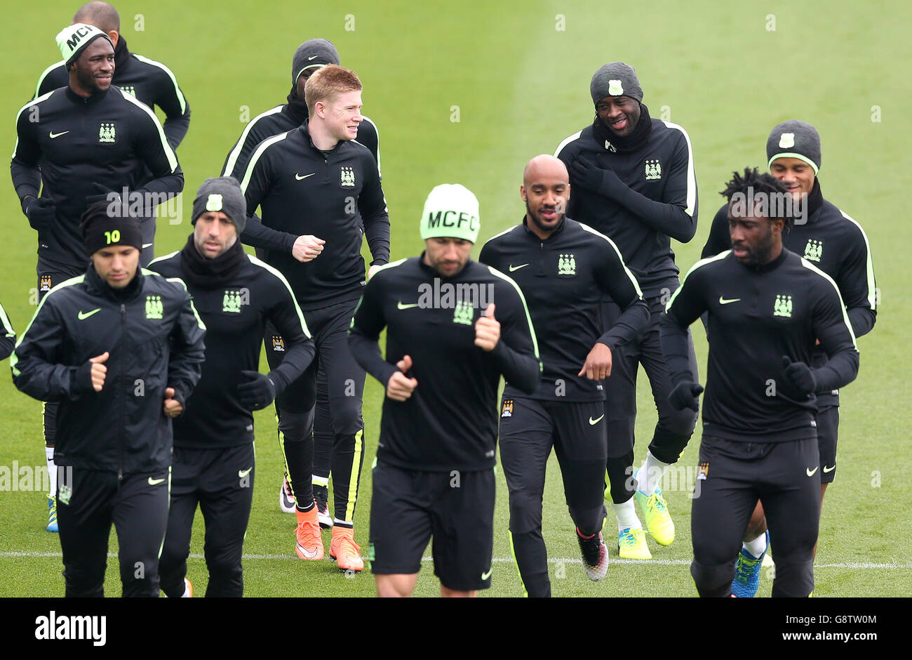 Manchester City's Yaya Toure and Kevin De Bruyne during a training ...