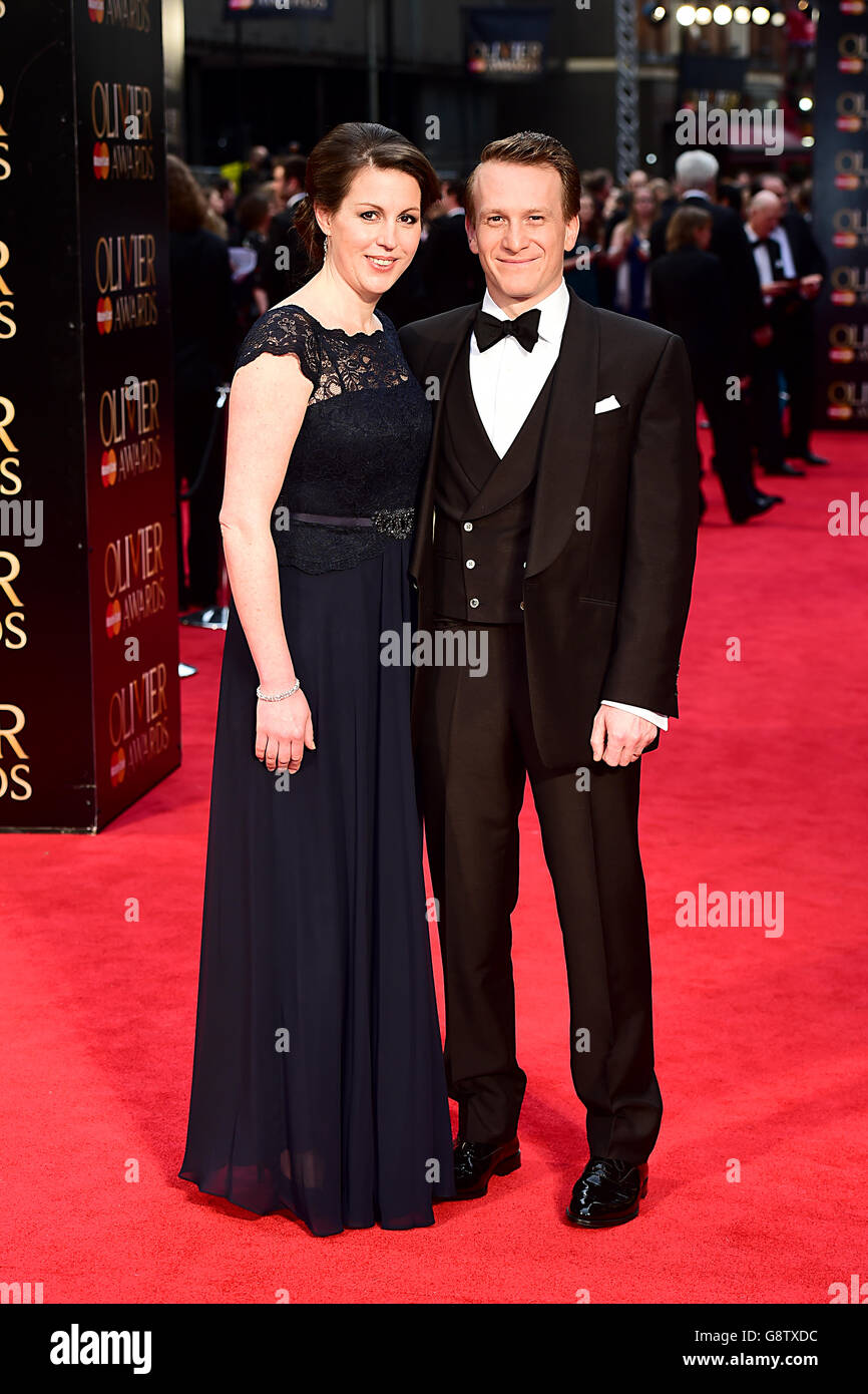 Deborah Crowe and Jamie Parker attending the Olivier Awards 2016 held ...