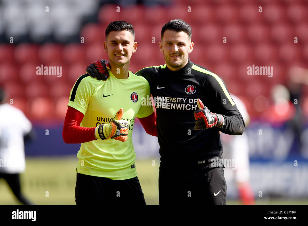 Charlton Athletic goalkeepers Dimitar Mitov and Stephen Henderson ...