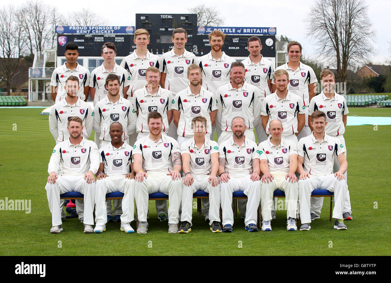 The Kent County Cricket Club squad pose for team picture during the ...