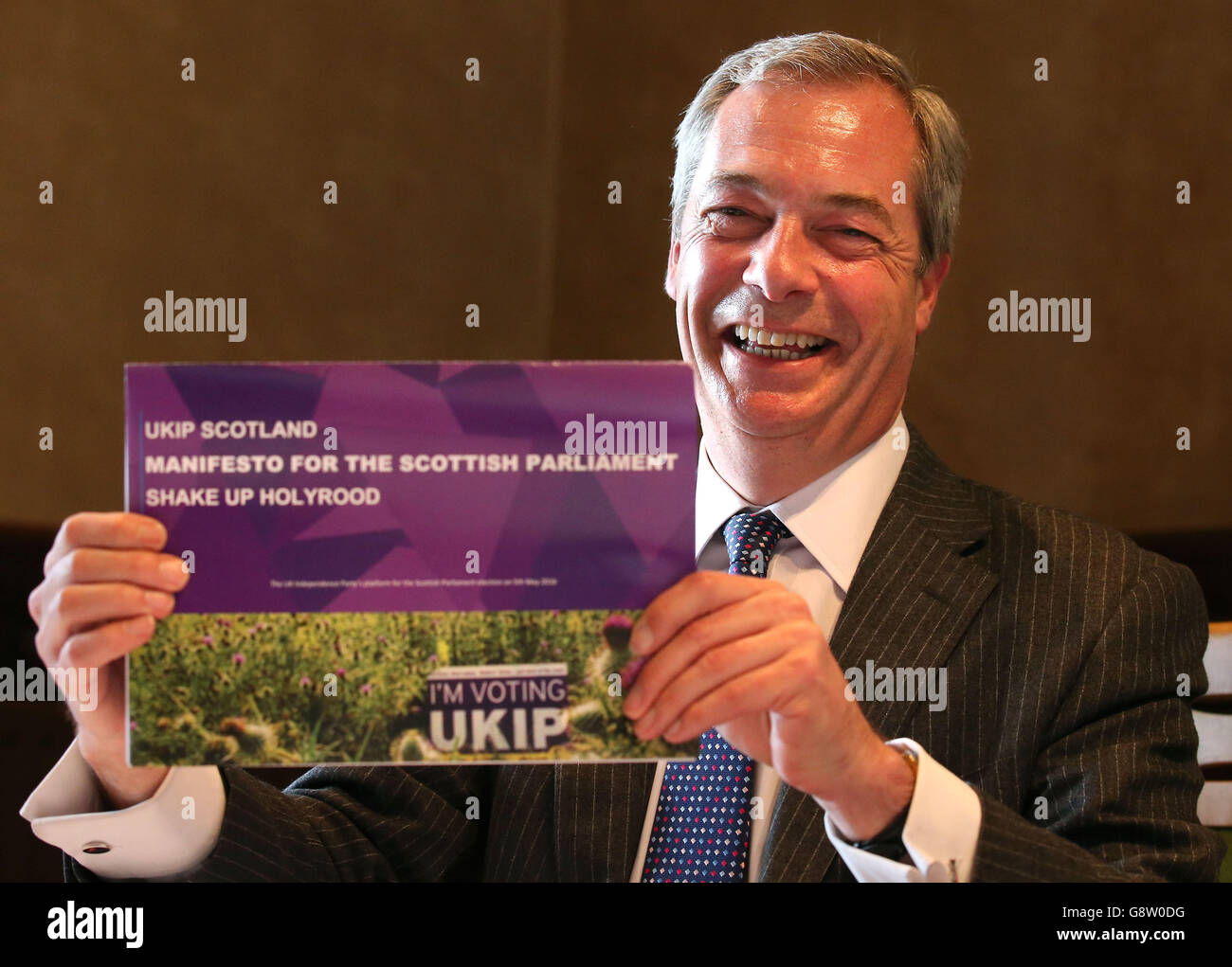 Ukip leader Nigel Farage at the B&B club in Edinburgh where he launched ...