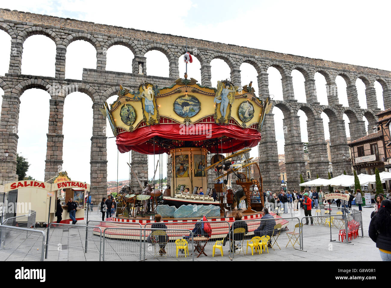 Segovia Spain carousel merry-go-round Stock Photo - Alamy