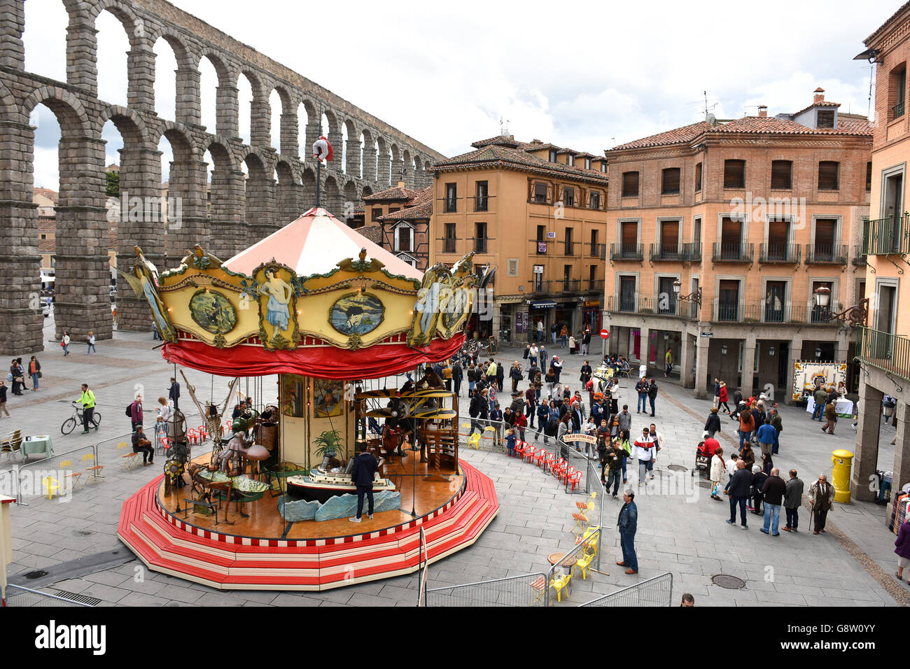Segovia Spain carousel merry-go-round Stock Photo - Alamy