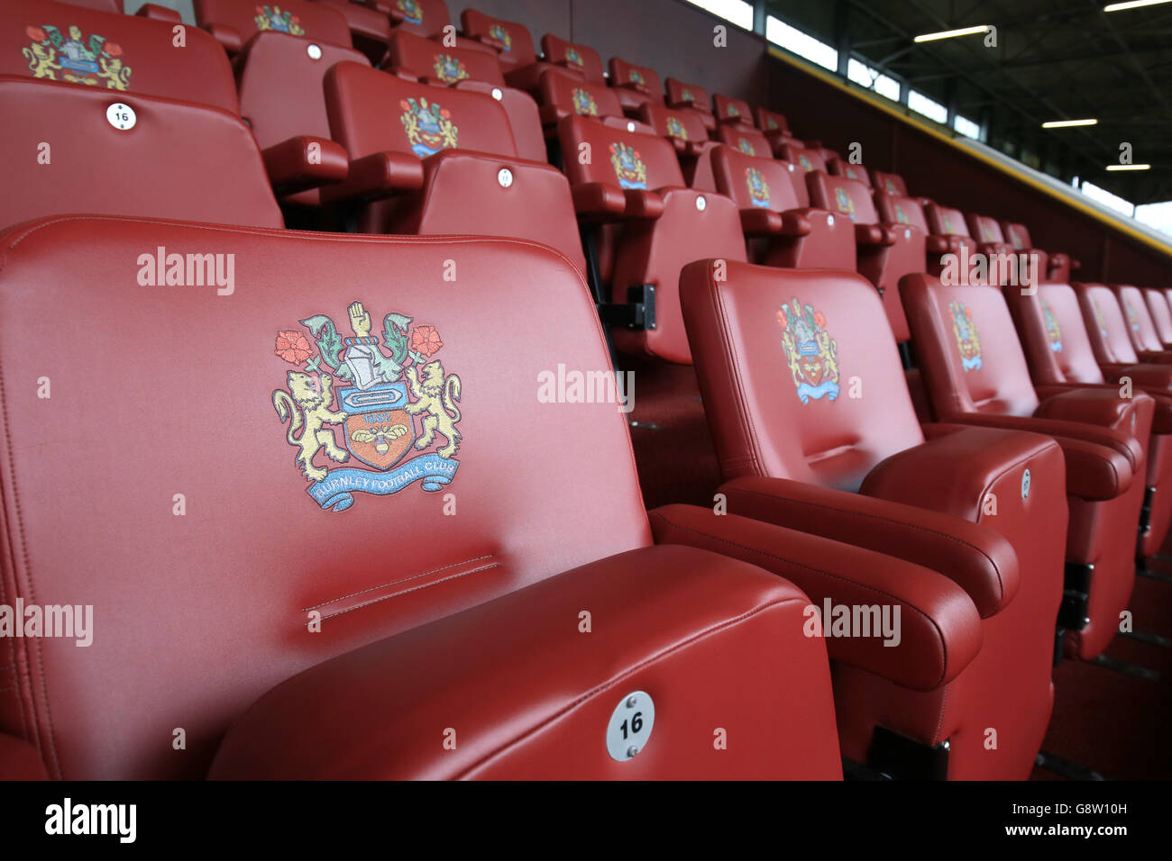 A general view of seating at turf moor hi-res stock photography and ...