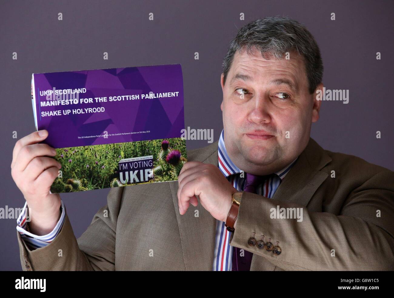 UKIP MEP David Coburn with his party's Scottish Parliament election ...
