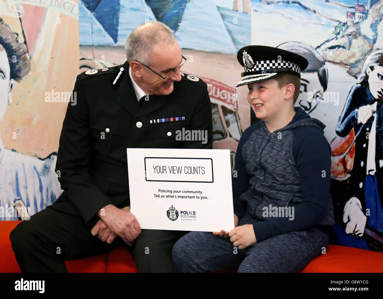 Police Scotland Chief Constable Phil Gormley (left) chats with Levi ...