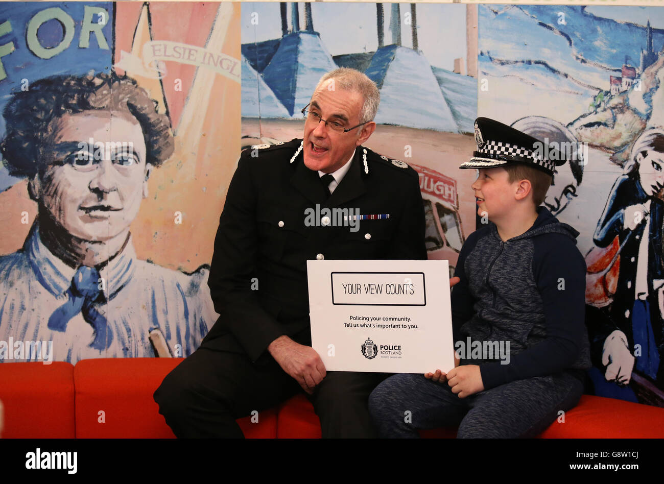 Police Scotland Chief Constable Phil Gormley (left) chats with Levi ...