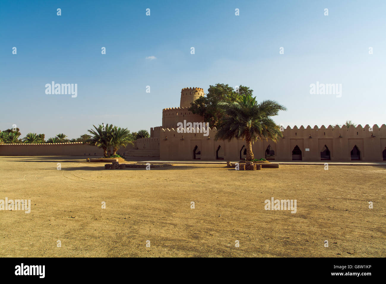 Facade Of Fort in Desert Against Blue Sky Stock Photo - Alamy