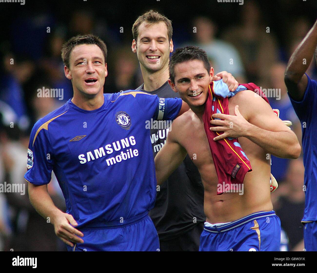 Chelsea's John Terry, Frank Lampard and Petr Cech celebrates Stock ...