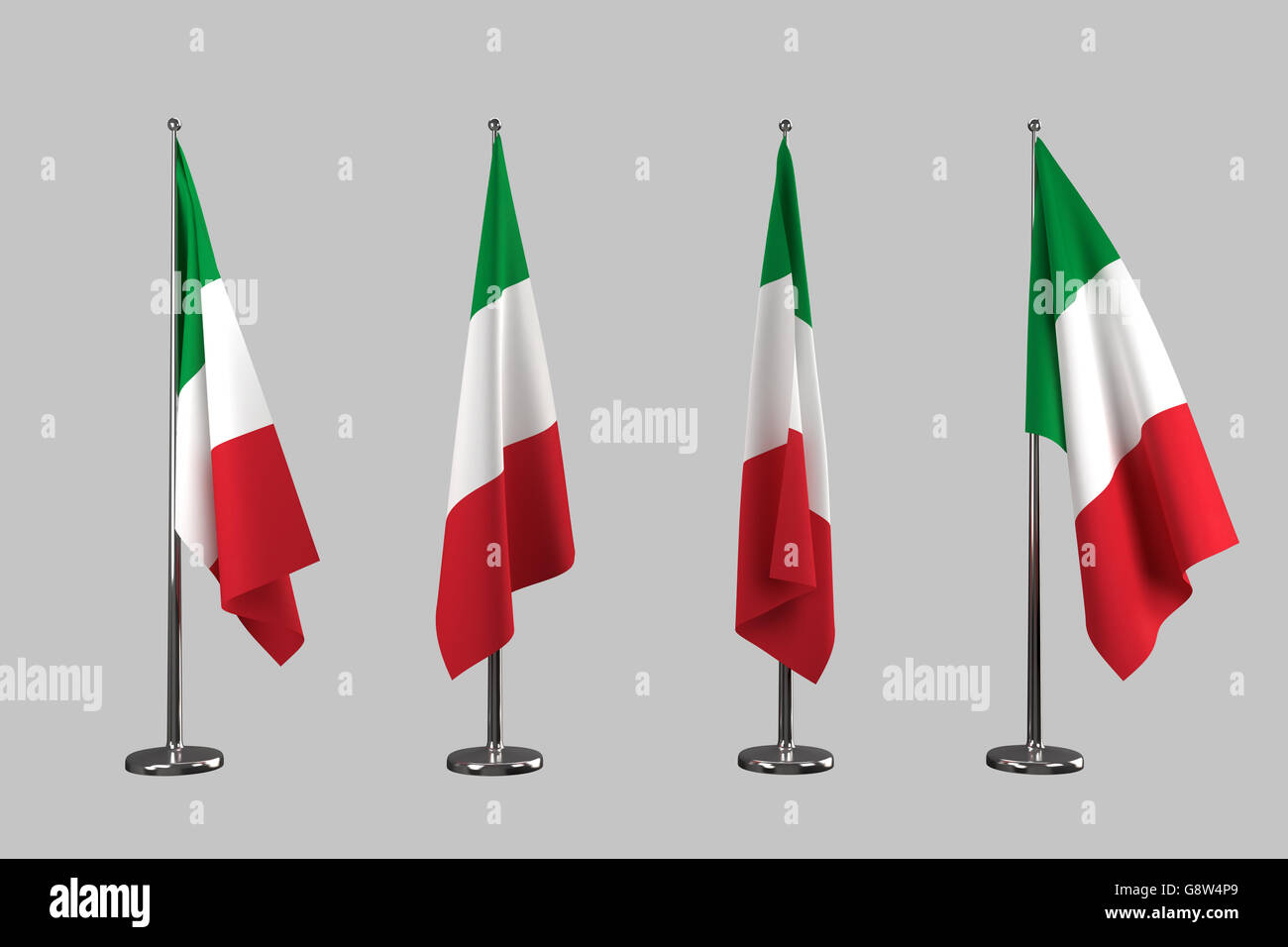 Italy indoor flags isolate on white background Stock Photo - Alamy