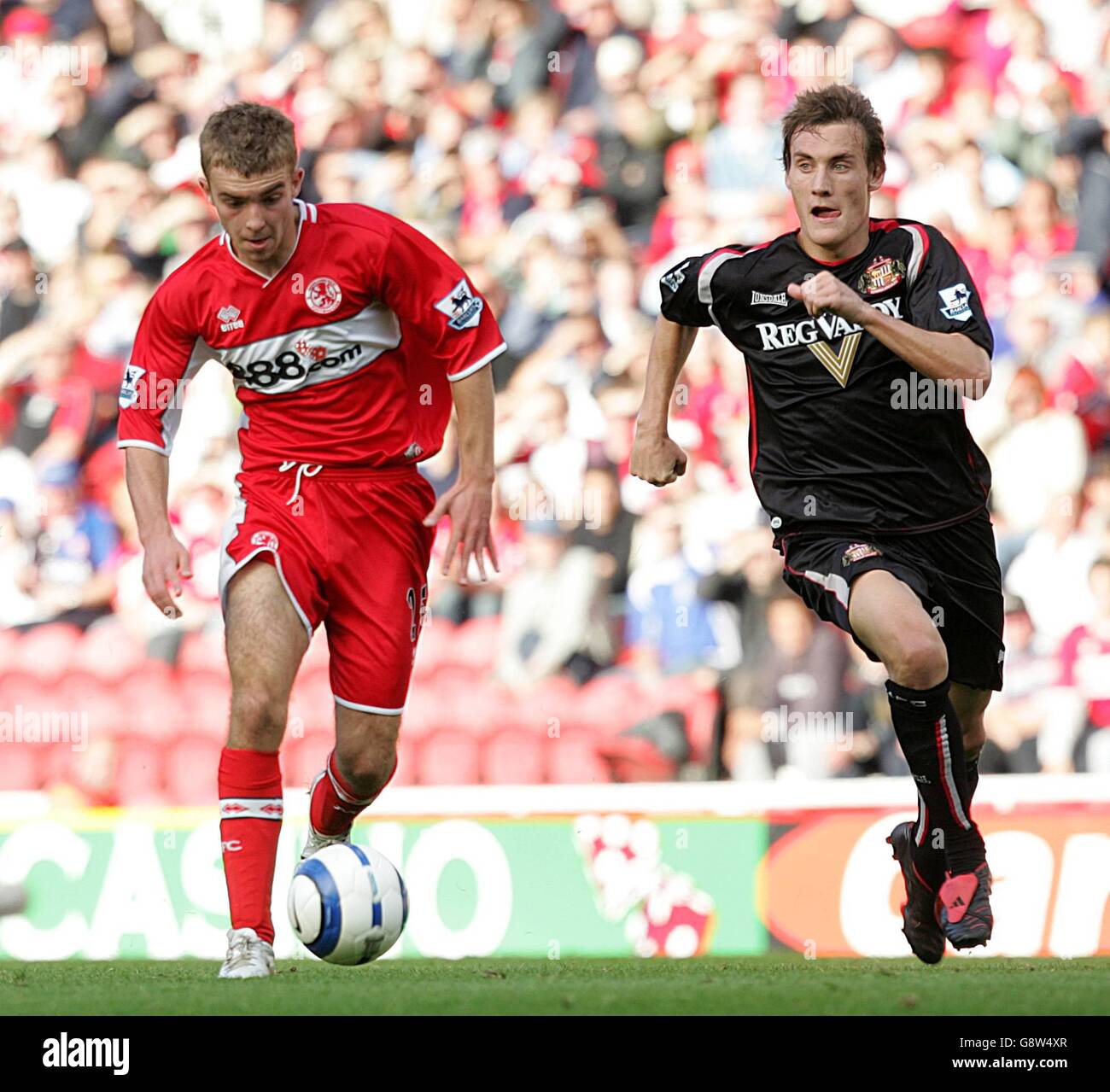 Middlesbrough's James Morrison is pursued by Sunderland's Steven ...