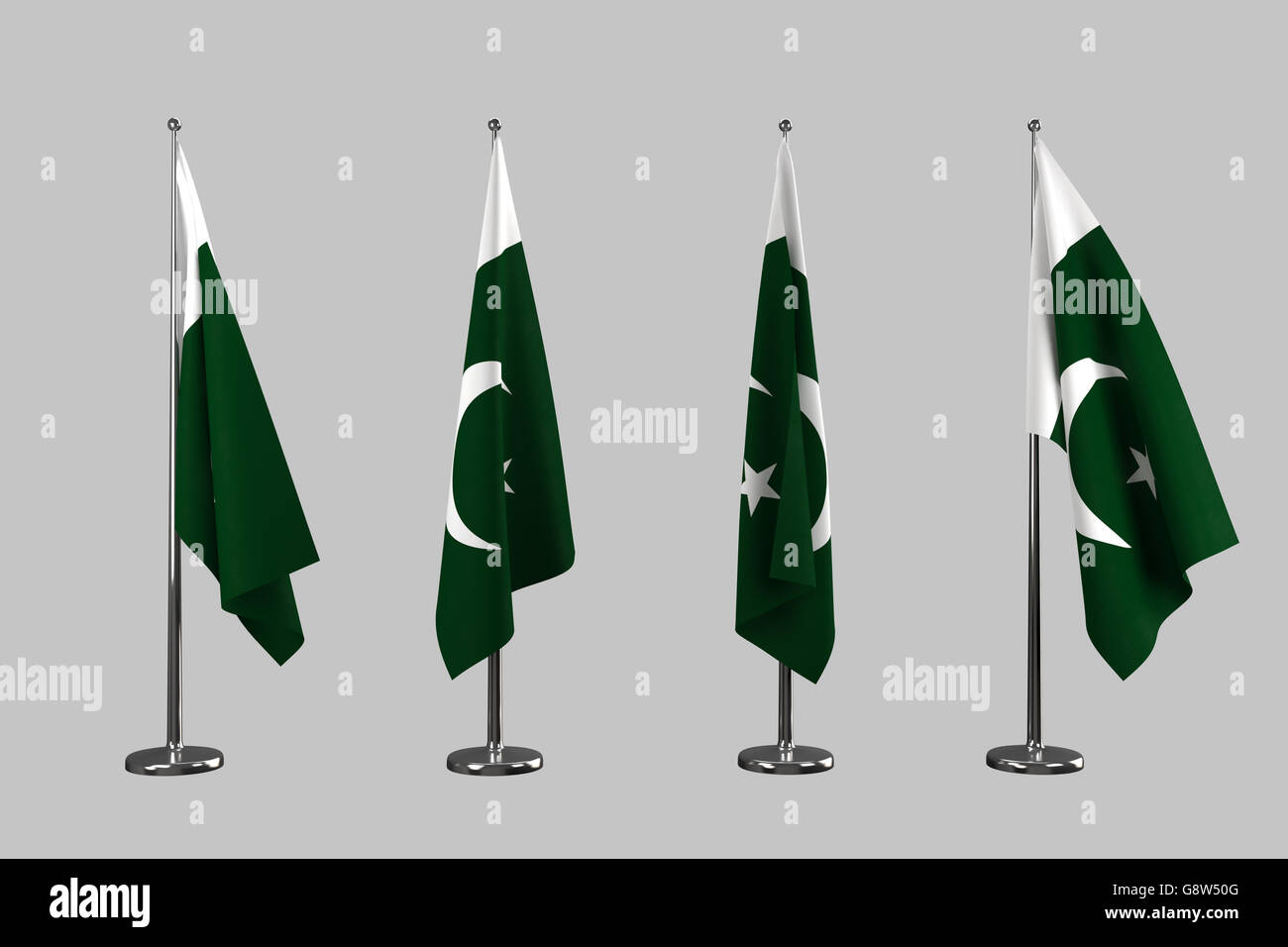 Pakistan flag on flag pole hi-res stock photography and images - Alamy