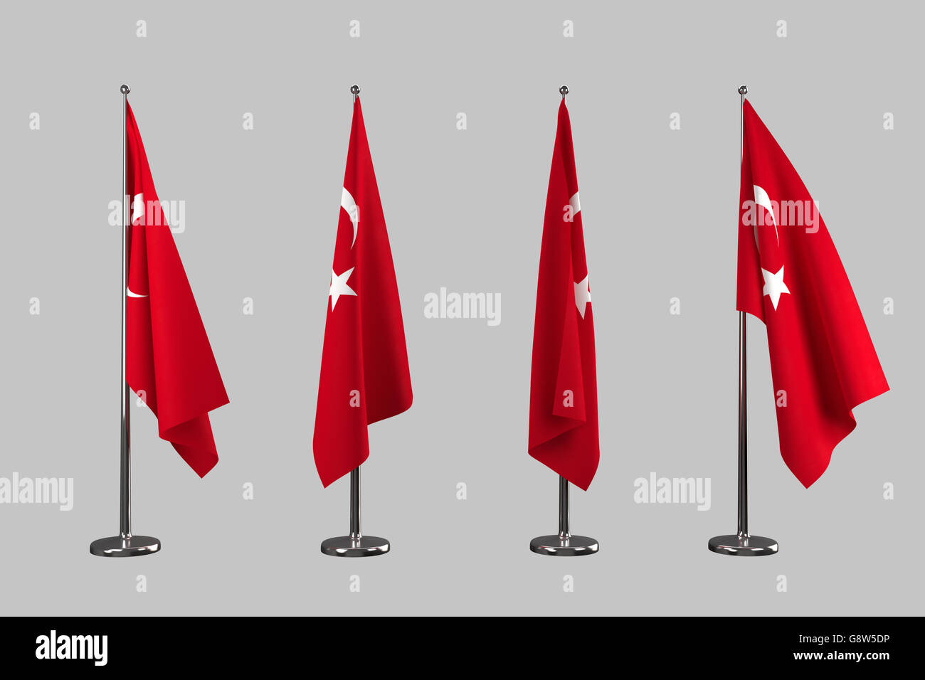 Turkey indoor flags isolate on white background Stock Photo - Alamy