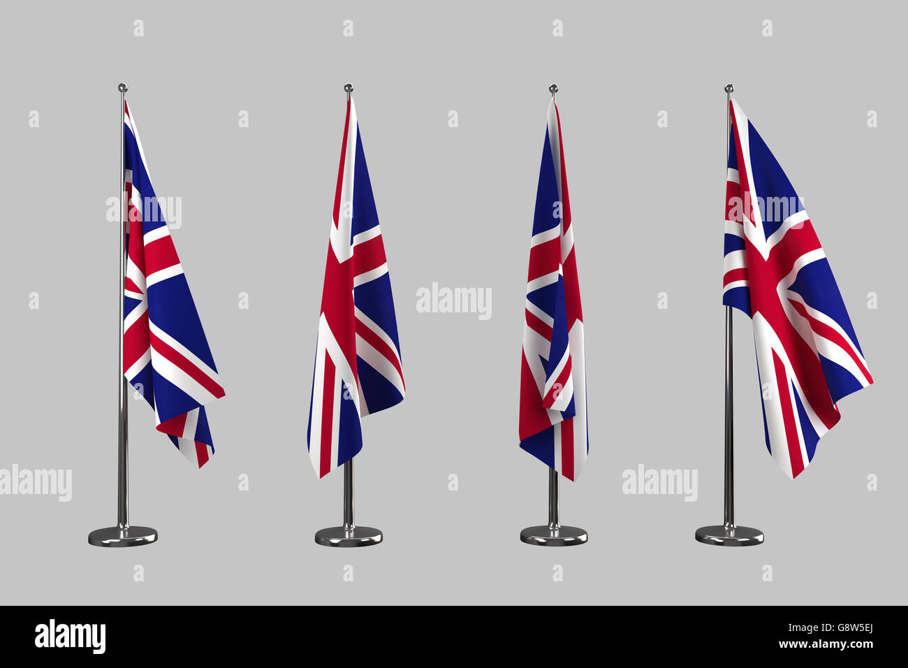 UK indoor flags isolate on white background Stock Photo - Alamy