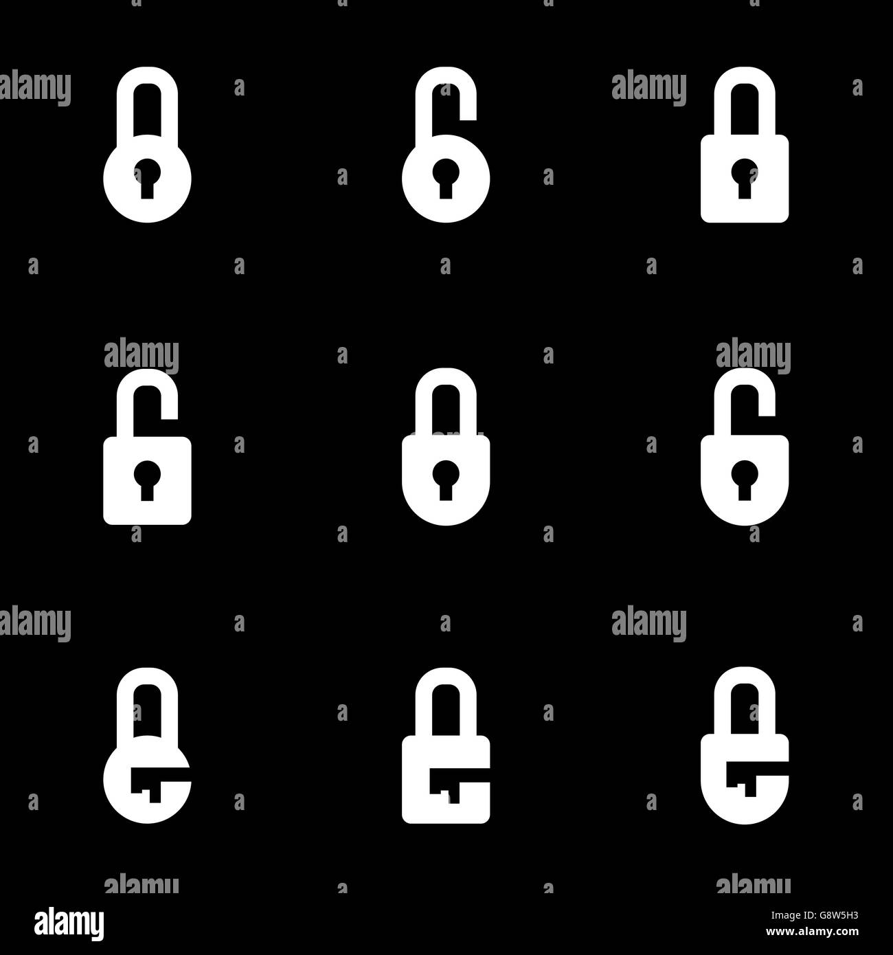 Vector white locks icon set Stock Vector Image & Art - Alamy