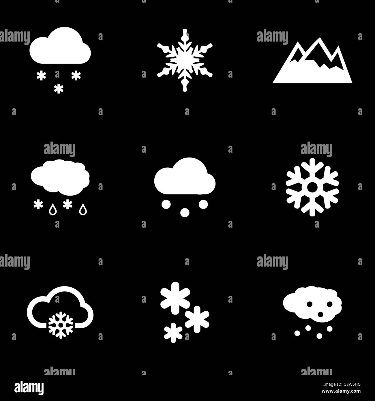 Vector white snow icon set Stock Vector Image & Art - Alamy