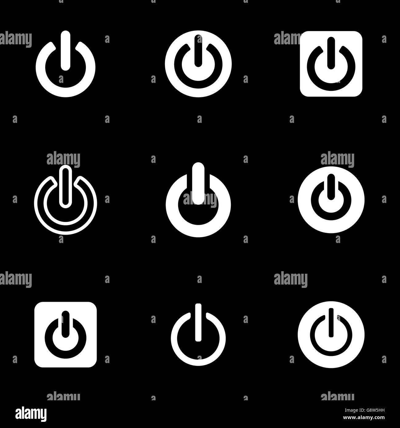 Vector white shut down icon set Stock Vector Image & Art - Alamy