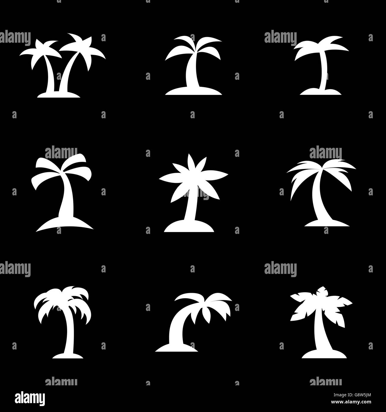 Vector white palm icon set Stock Vector Image & Art - Alamy
