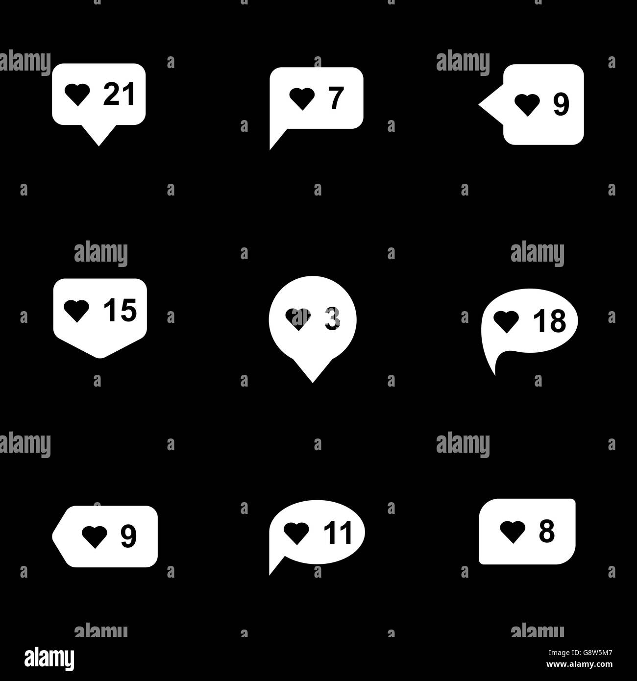 Vector white like counter icon set Stock Vector Image & Art - Alamy