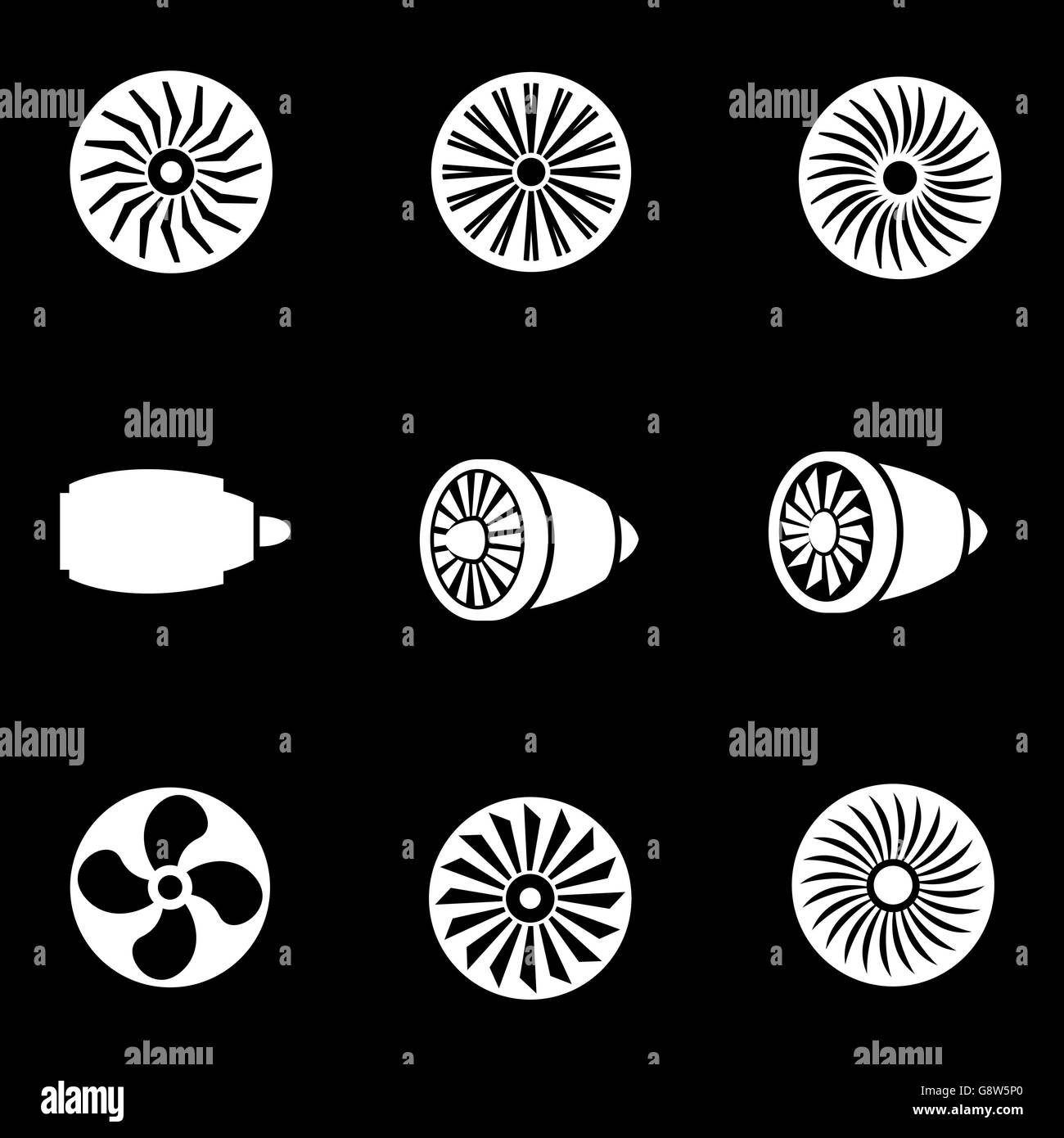 Vector white turbines icon set Stock Vector Image & Art - Alamy
