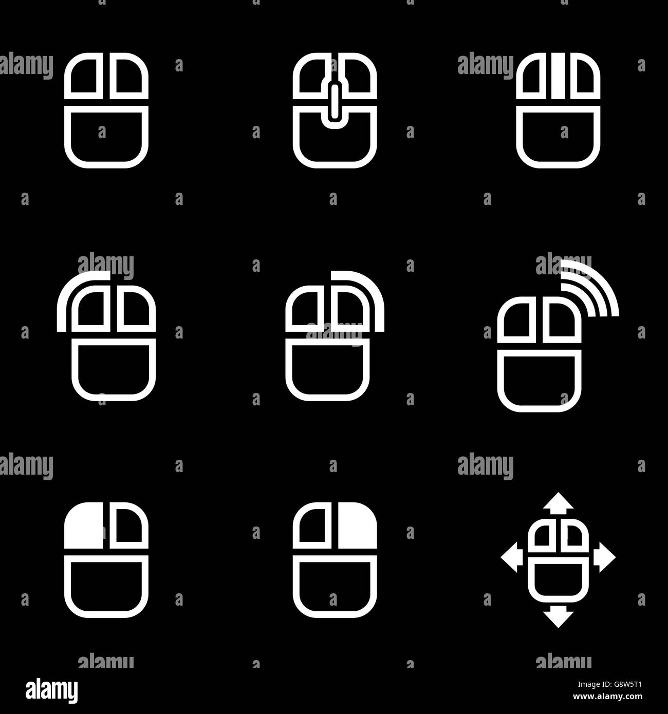 Vector white computer mouse icon set Stock Vector Image & Art - Alamy