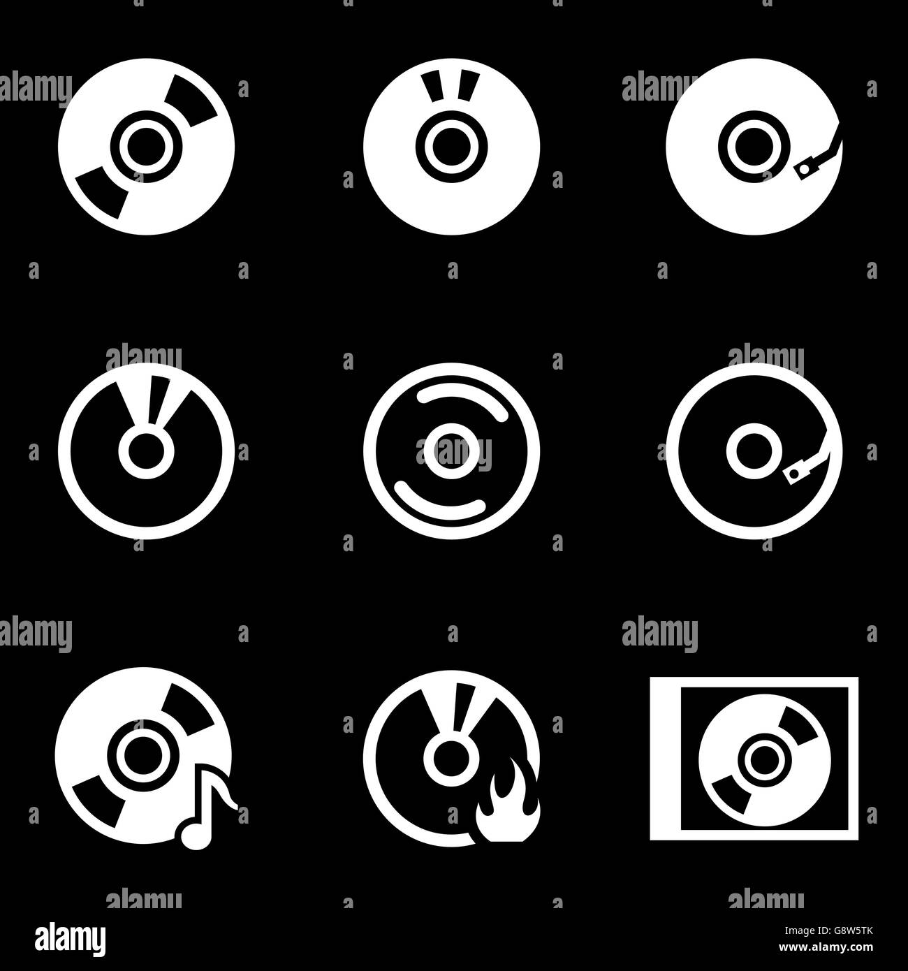 Vector white cd icon set Stock Vector Image & Art - Alamy