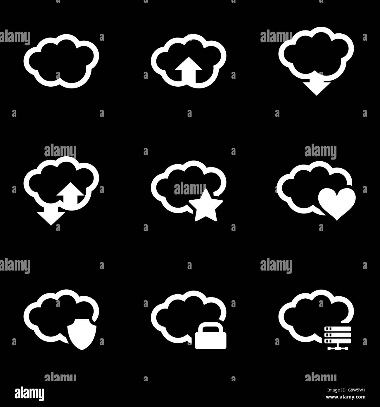 Vector white cloud icon set Stock Vector Image & Art - Alamy