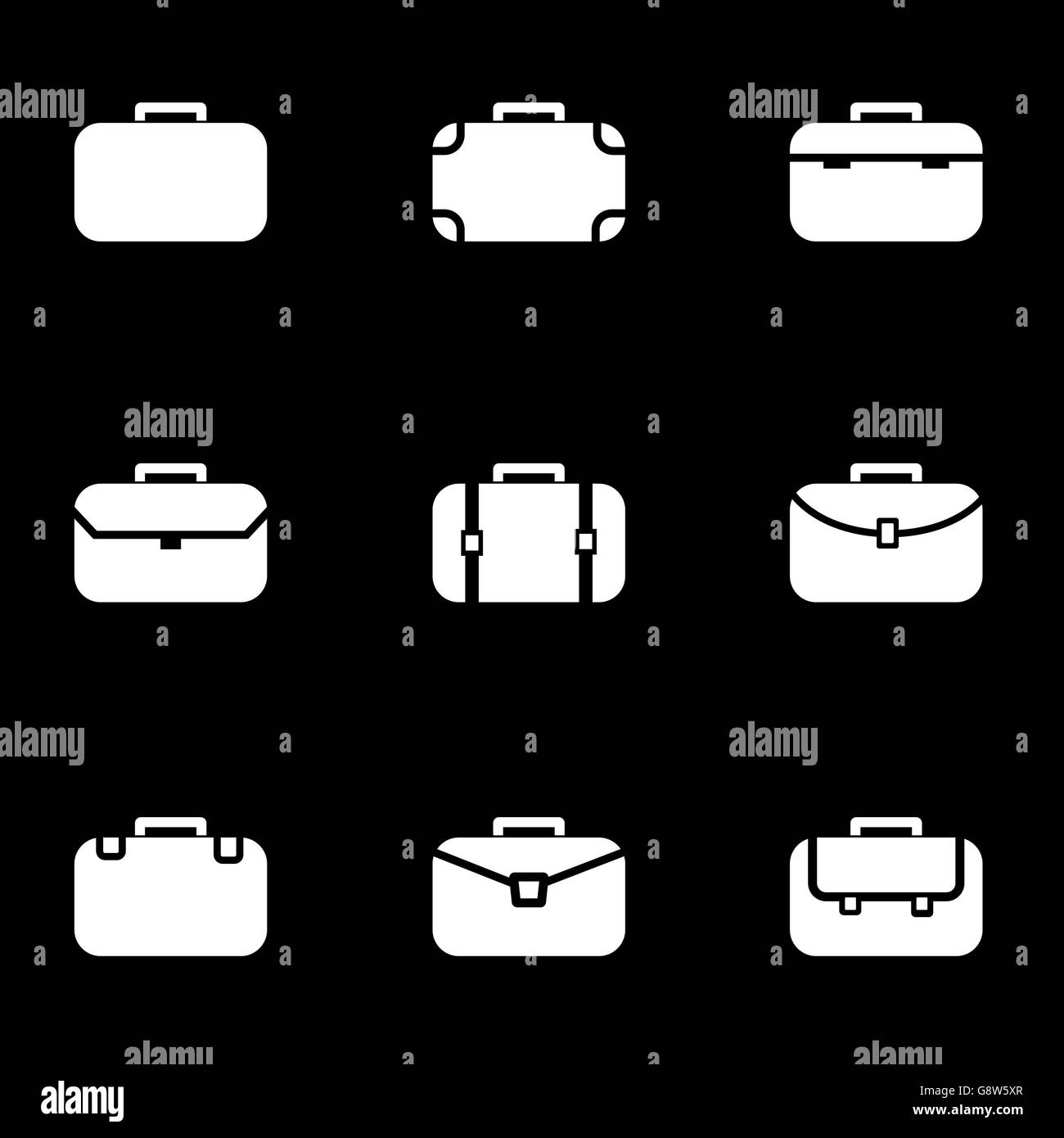 Vector white briefcase icon set Stock Vector Image & Art - Alamy