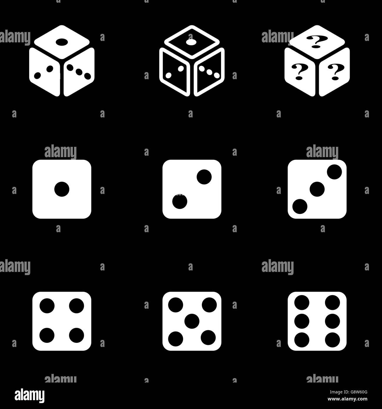 Vector white dice icon set Stock Vector Image & Art - Alamy