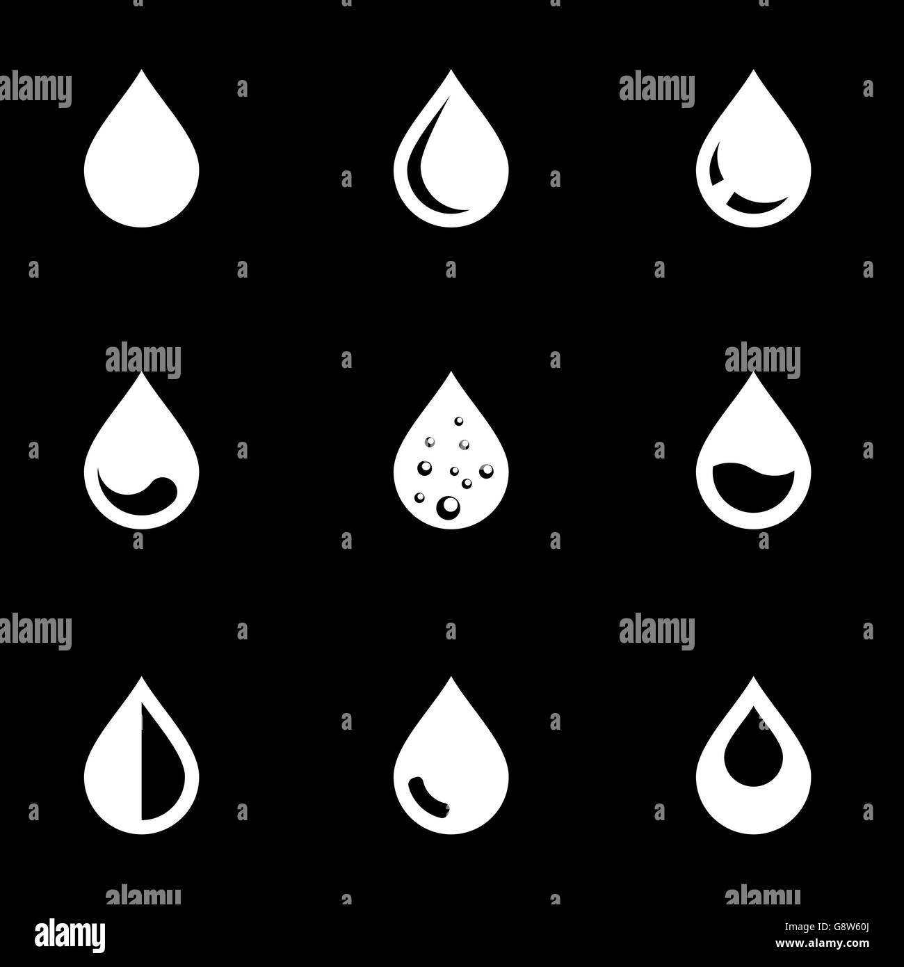 Vector white drop icon set Stock Vector Image & Art - Alamy