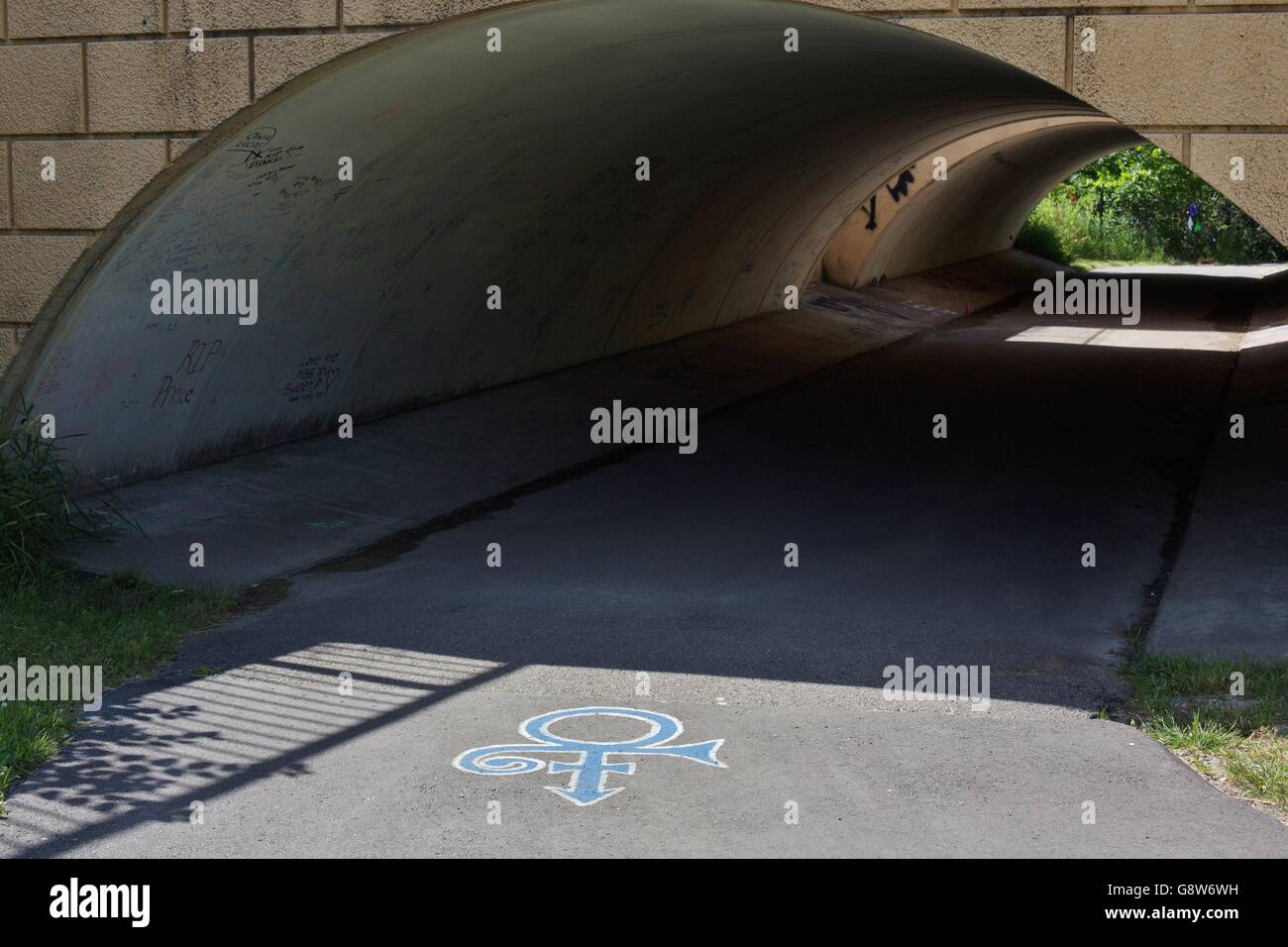 The tunnel underneath highway 5 that leads to Paisley Park, in ...