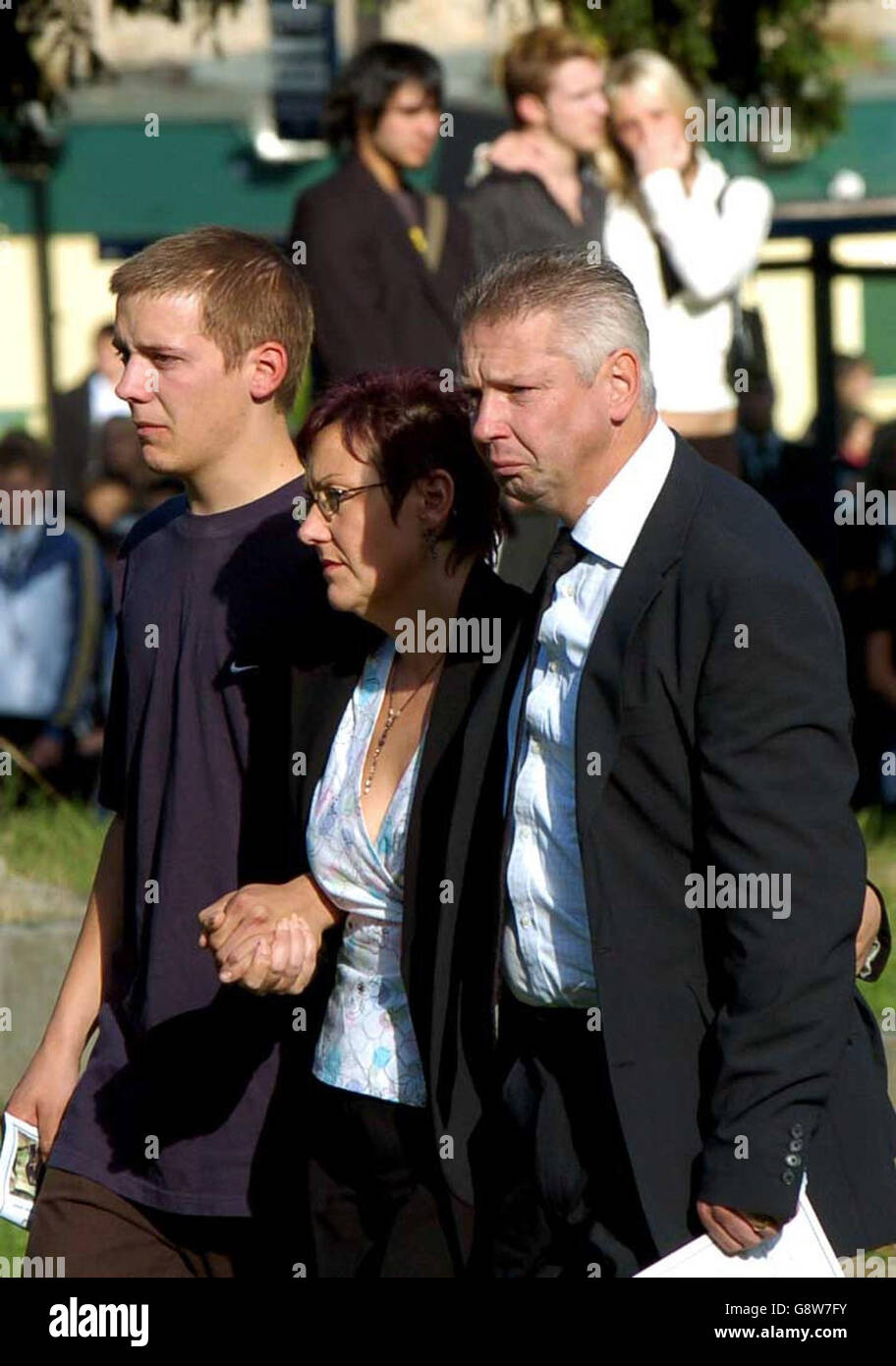 Angela and Phil Read with son Lee arrive at St. George Church ...