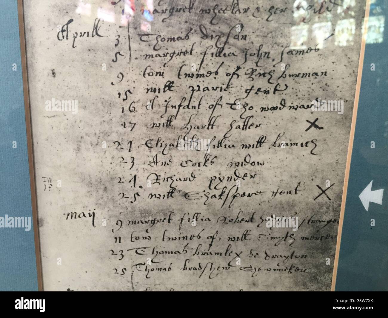 A copy of the parish register which shows William Shakespeare's baptism ...