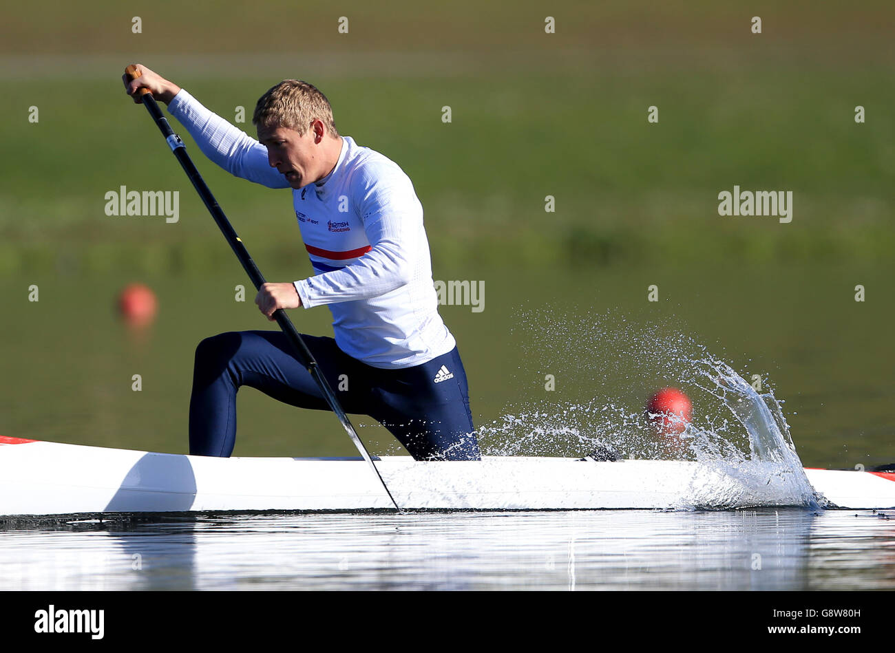 Chris Calvert before winning the Men's C1 200m Final during the Team GB ...