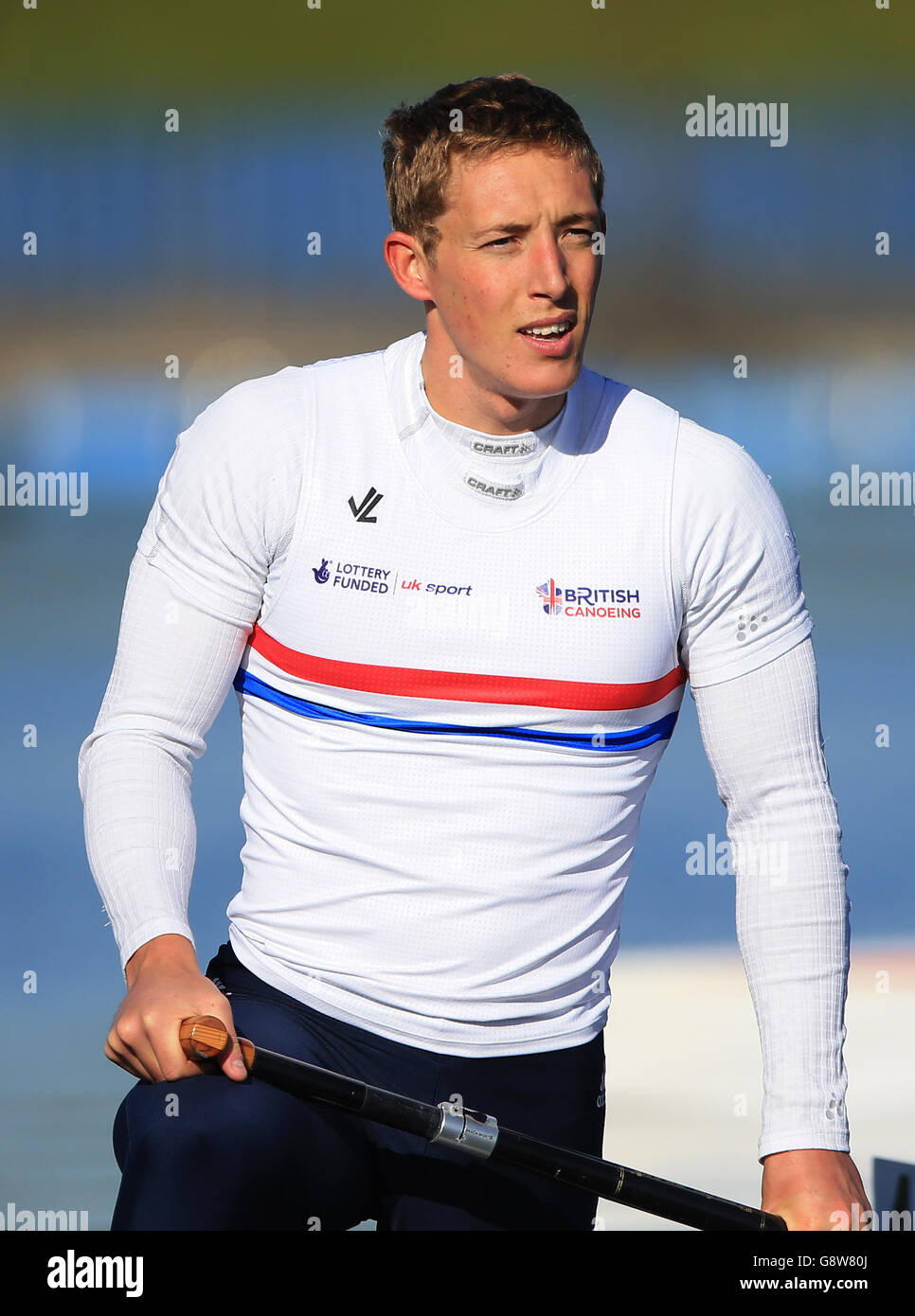 Chris Calvert after winning the Men's C1 200m Final during the Team GB ...