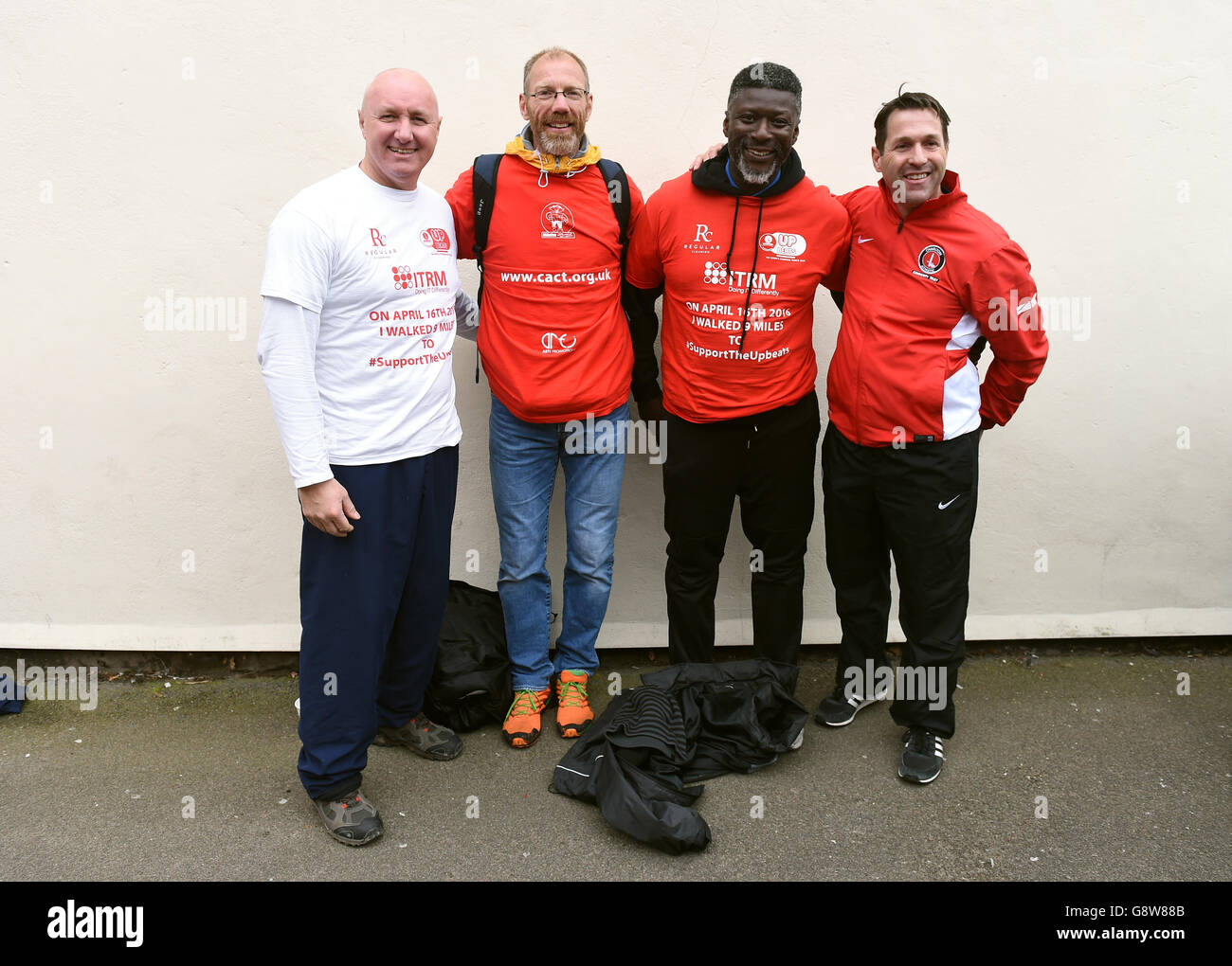 Former Charlton Athletic players Simon Webster (second left) and Paul ...