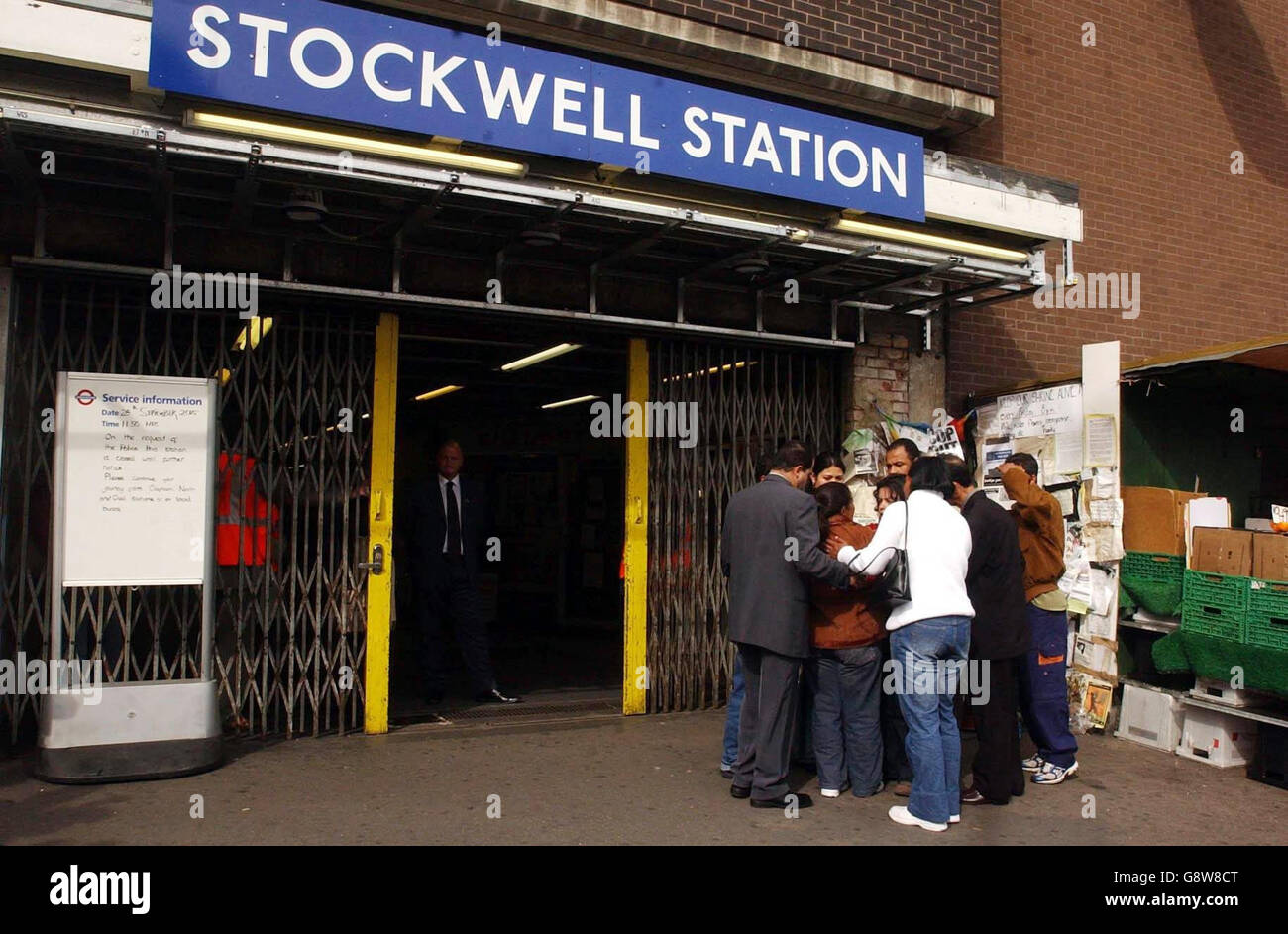 Outside scene shooting stockwell tube station in south london hi-res ...