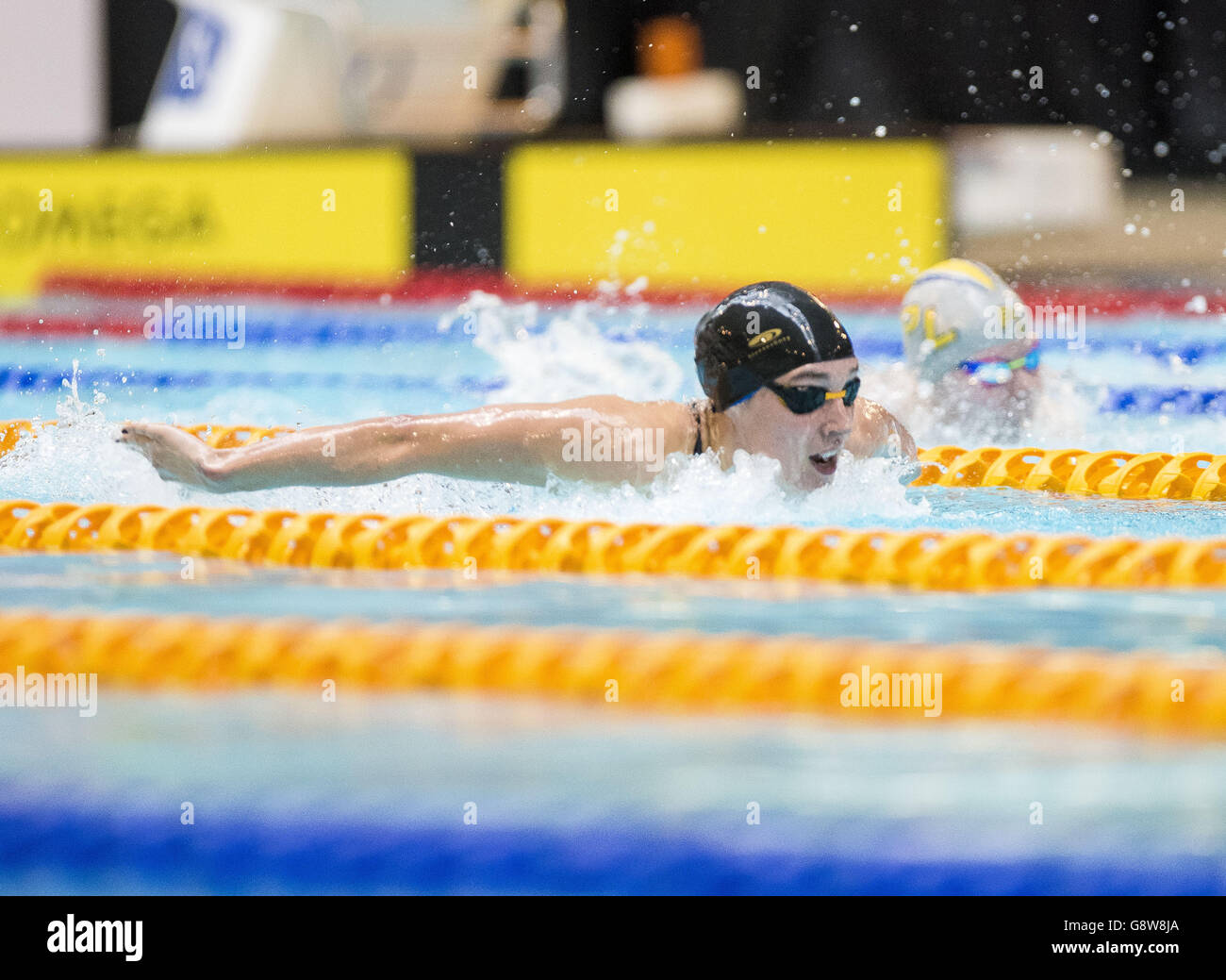 Alys Thomas competes in the heats of the Womens open 200m Butterfly ...