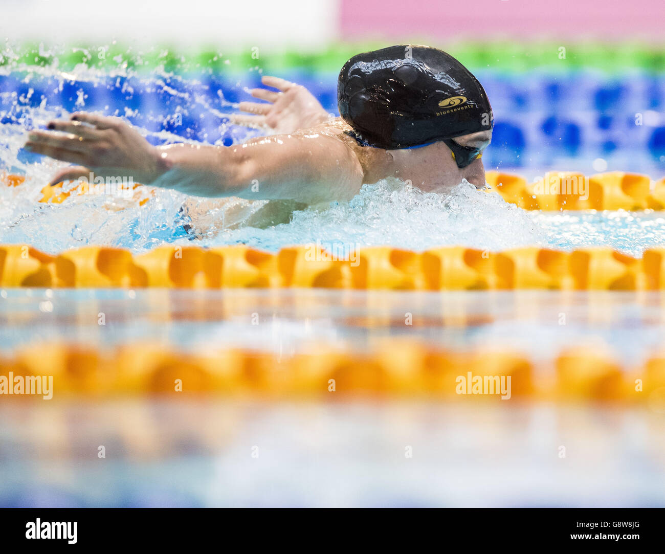 Alys Thomas competes in the heats of the Womens open 200m Butterfly ...