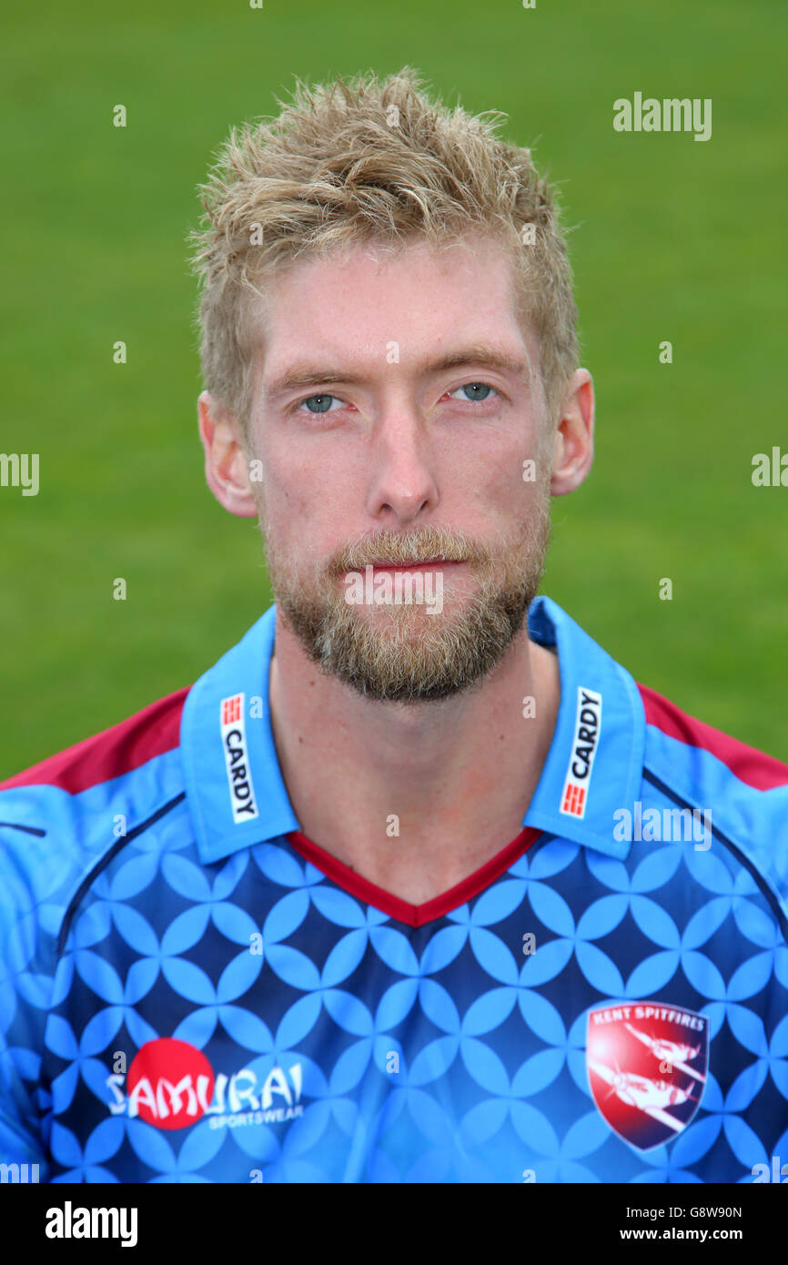 Kent CCC Media Day - St Lawrence Ground. Calum Haggett, Kent Stock ...