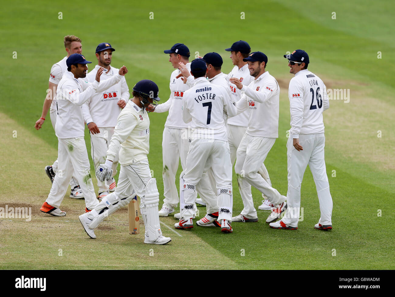 Gloucestershire's Hamish Marshall leaves the field after losing his ...