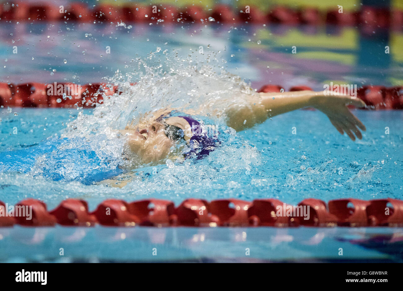 Francesca Halsall competes in the Women's Open 100m Backstroke heats ...